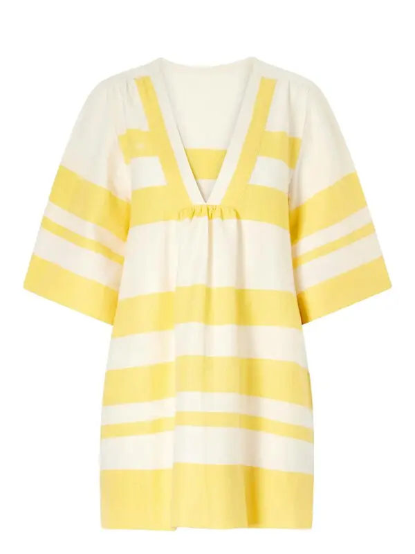LEMLEM Striped Cotton Kaftan - Navy