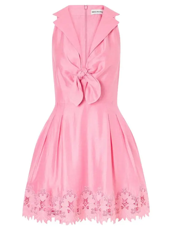 Rebecca Vallance Anglaise-trimmed Poplin Mini Dress - Pink
