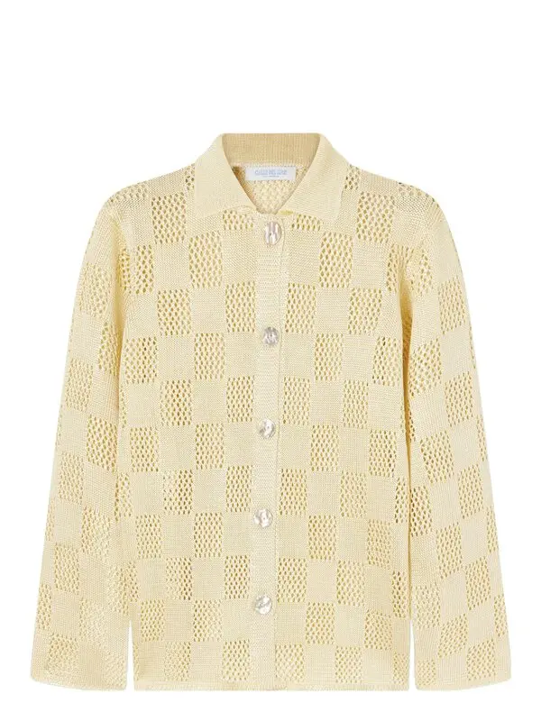 Calle Del Mar Checked Woven Cardigan - No