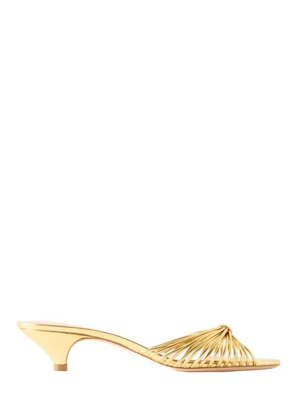 LOEFFLER RANDALL Metallic Leather Mules - No
