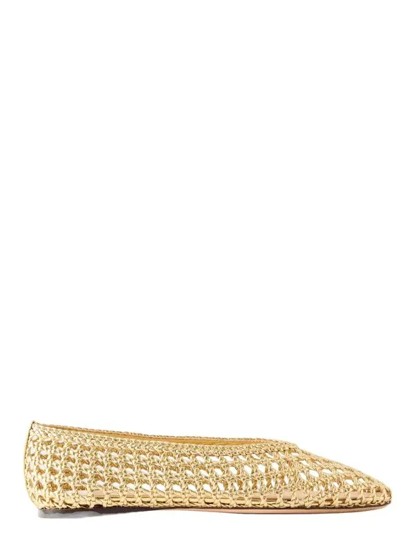 LOEFFLER RANDALL Emery Woven Leather Ballet Flats - Metallic
