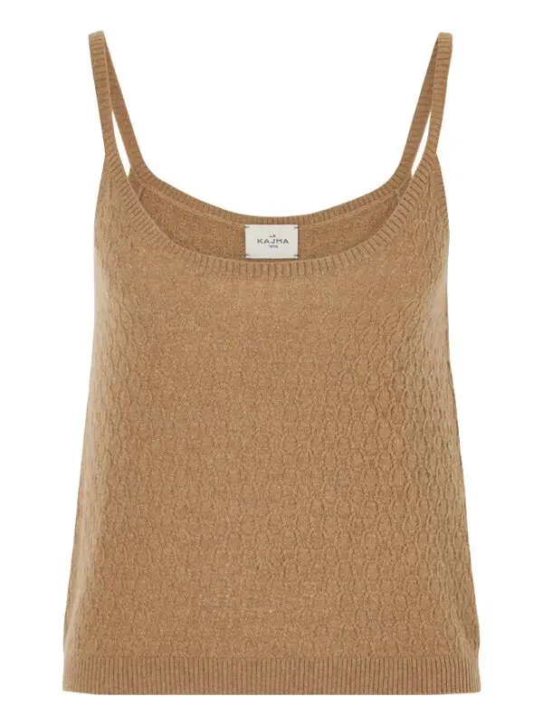 Le Kasha Fregene Pointelle-knit Cashmere Top - Brown