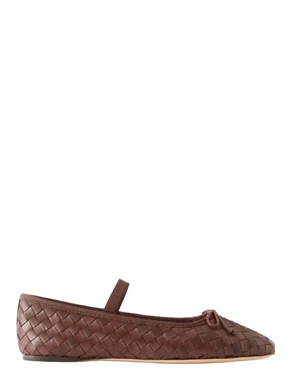 LOEFFLER RANDALL Woven Leather Ballet Flats - No