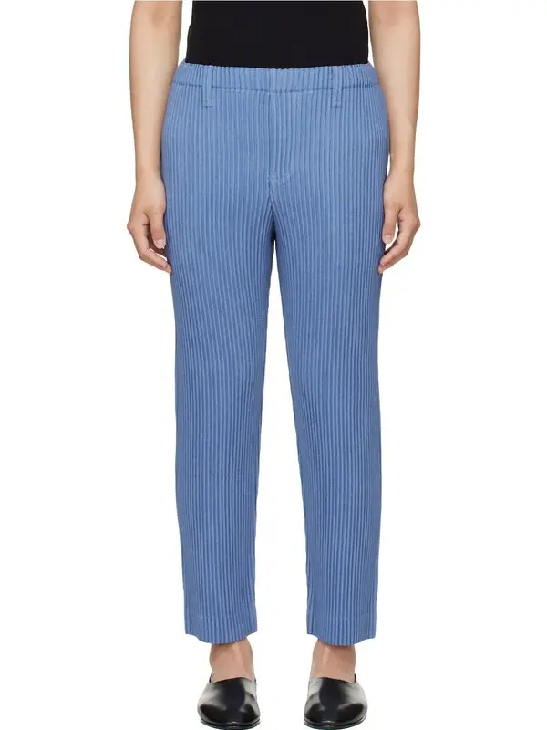 Issey Miyake Linen-like Trousers - Blue
