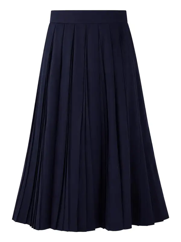 FRONT ROW SHOP Pleated Skirt - Blue