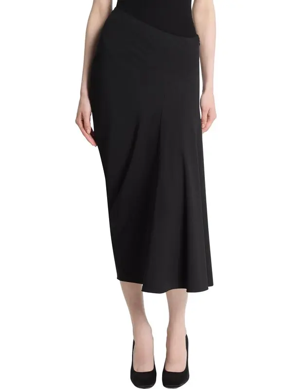 Michael Kors Stretch Wool Crepe Bias Skirt - Black