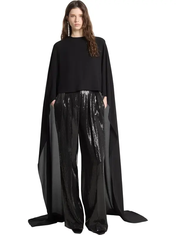 Michael Kors Silk Georgette Streamer Blouse - Black