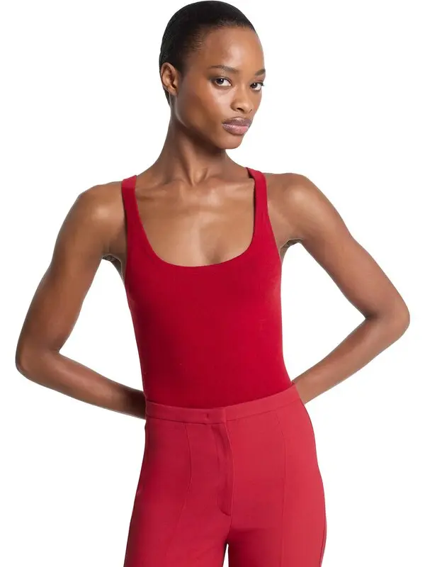Michael Kors Cashmere Tank Bodysuit - Red