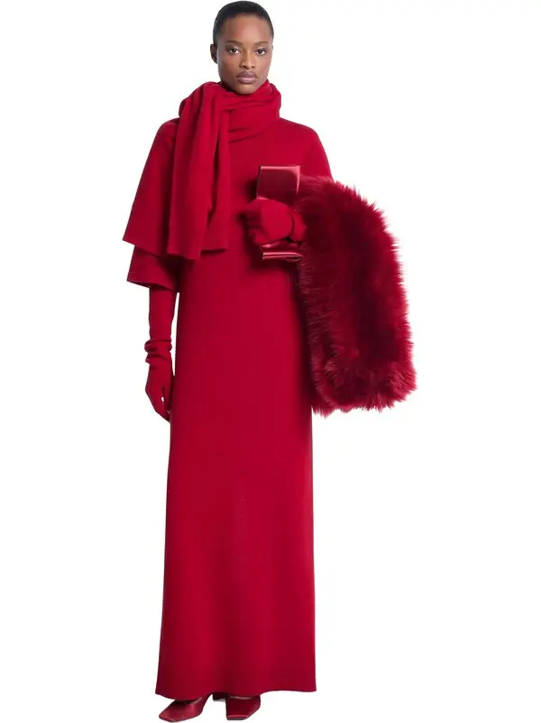 Michael Kors Cashmere Tee Gown - Red