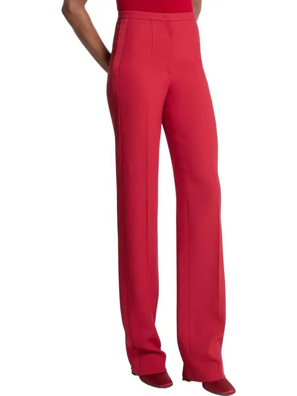 Michael Kors Agyness Double Crepe Sablé Tuxedo Trousers - Red