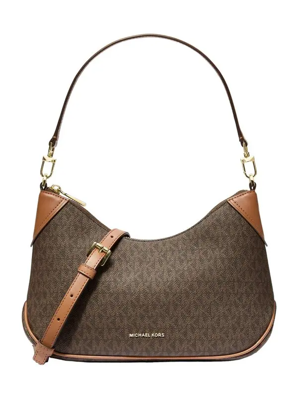 Michael Kors Jet Set Medium Signature Logo Convertible Crossbody Bag - Brown