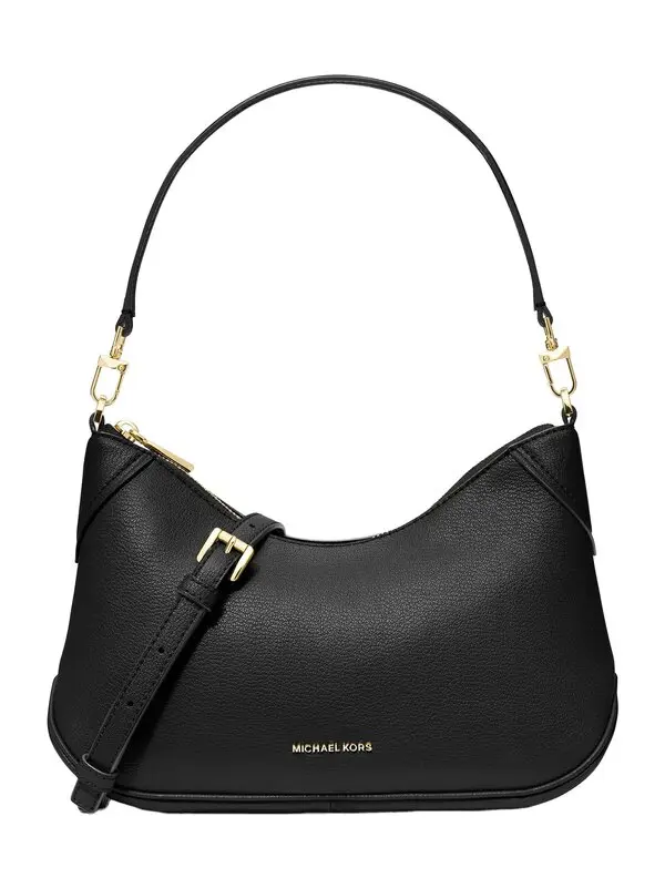 Michael Kors Jet Set Leather Convertible Crossbody Bag - Black