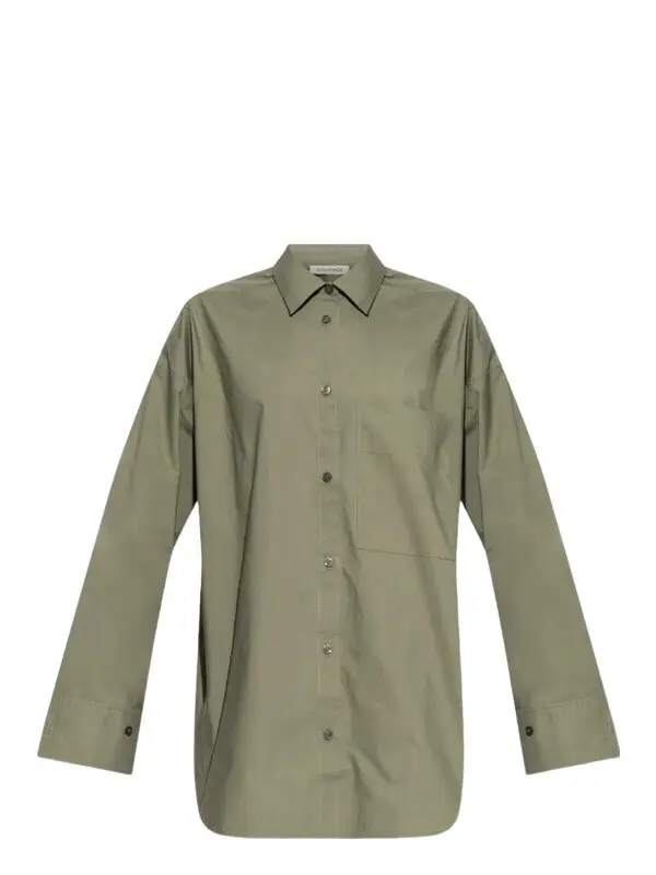 BY MALENE BIRGER Long-sleeve Shirt With Snap Closures - Green