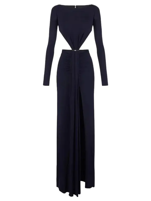 Elisabetta Franchi Jersey Gown With Cut-outs - Black