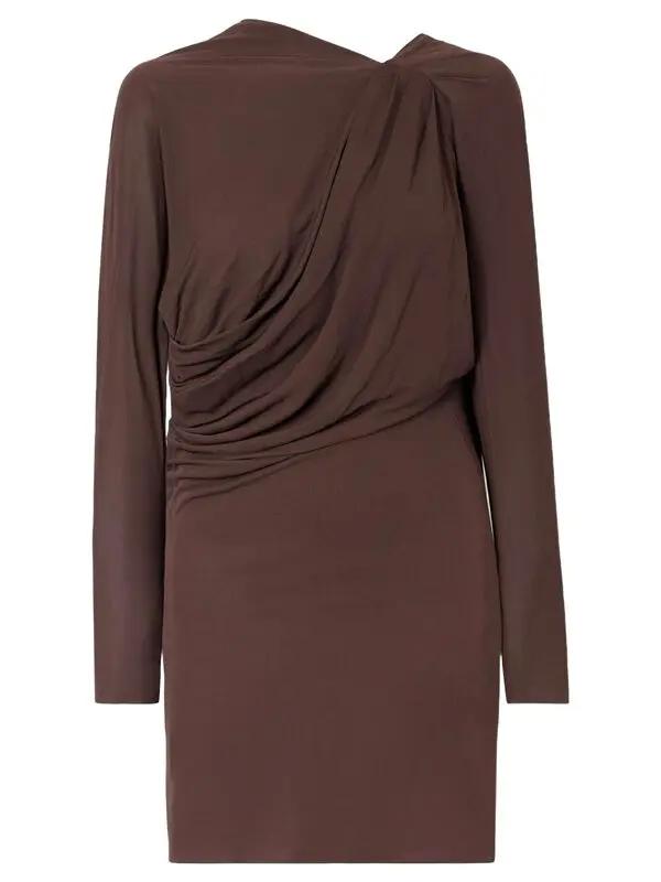 Alex Perry Open-back Draped Jersey Mini Dress - Brown