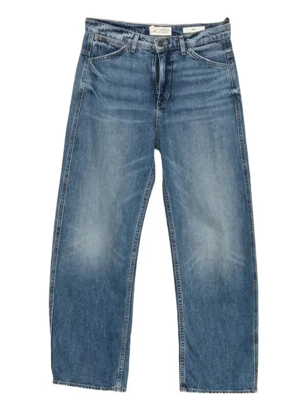 NILI LOTAN Faded-detail Denim Trousers - Blue