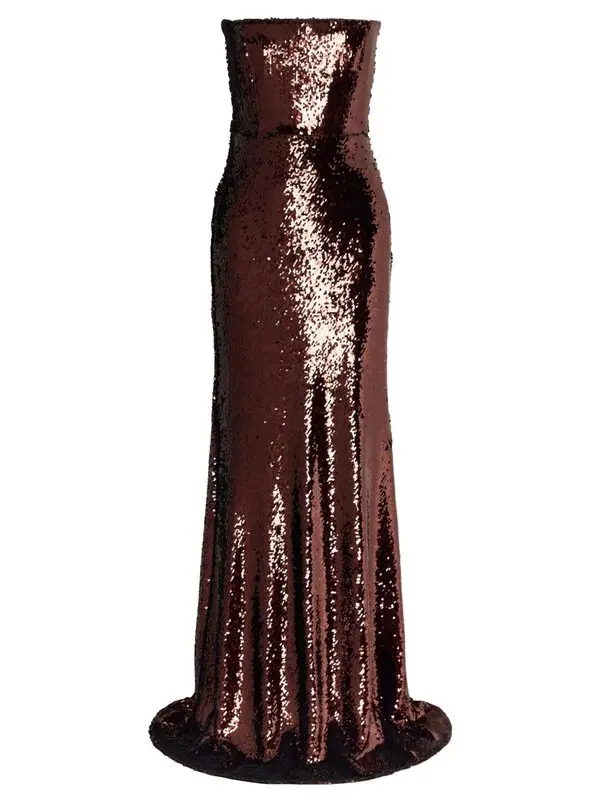 Alex Perry Sequin-embellished Gown - Brown