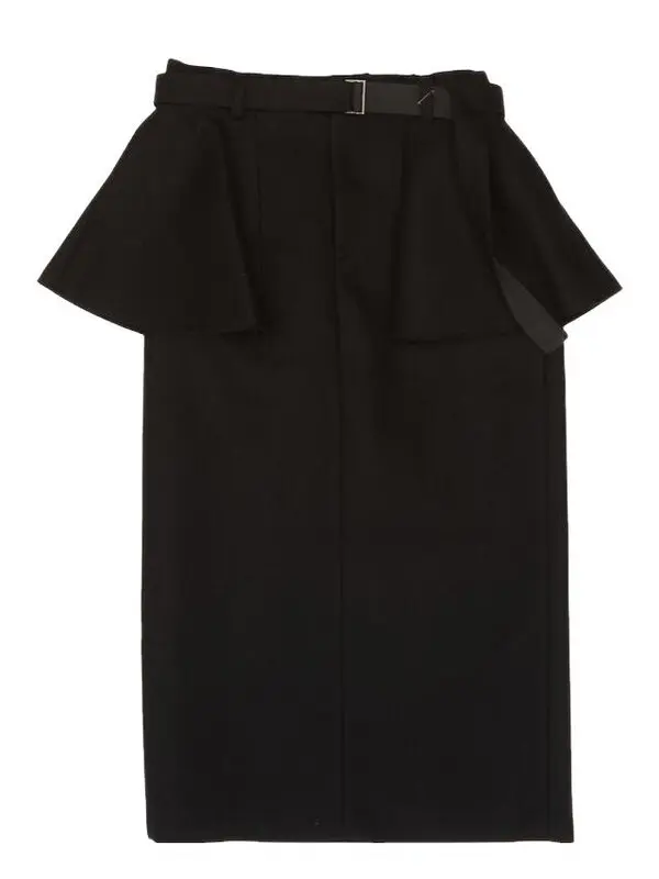 Sacai Belted Midi Skirt - Black