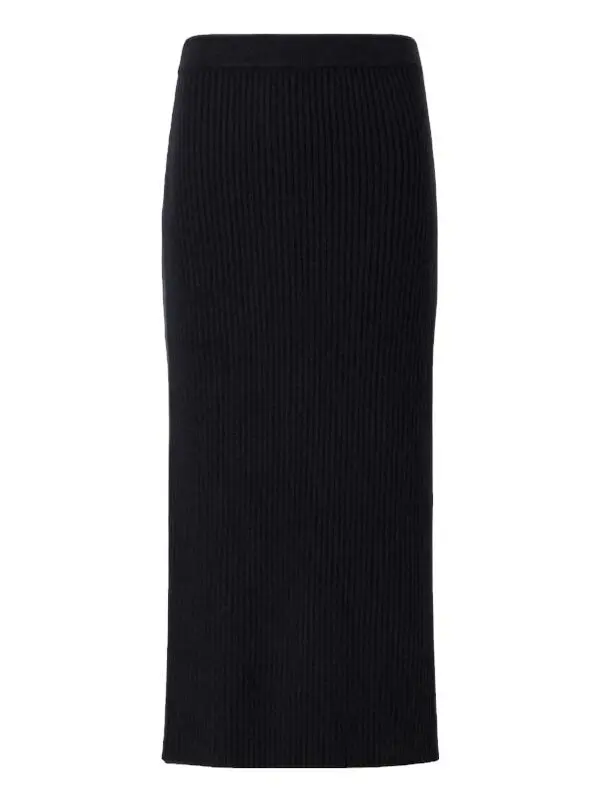 ALLUDE Wool And Cashmere-blend Midi Skirt - Black