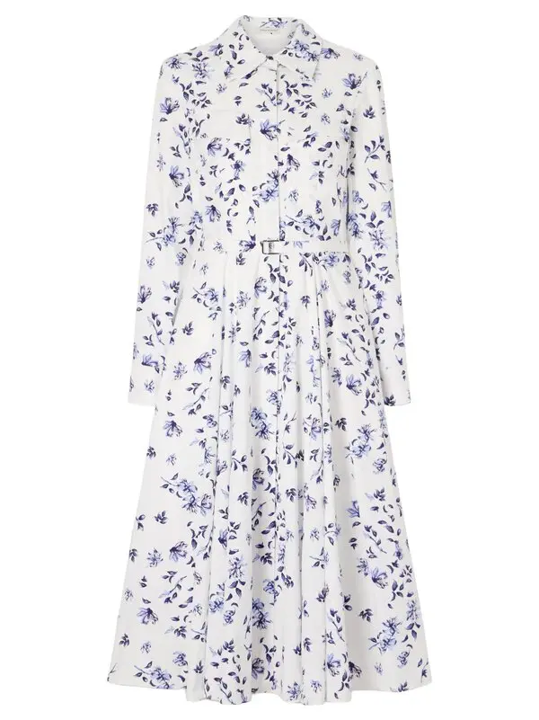 EMILIA WICKSTEAD Floral Print Midi Shirt Dress - No