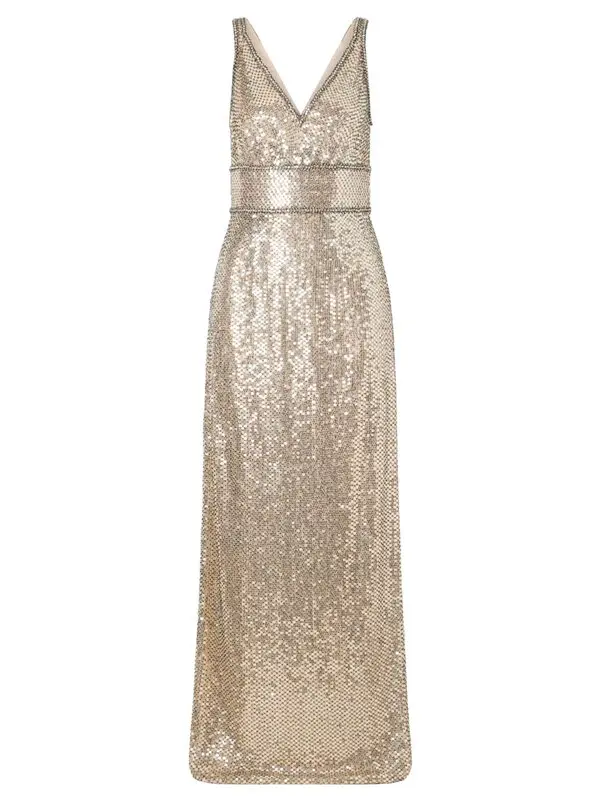 Jenny Packham Crystal-embellished Sequin Tulle Gown - No