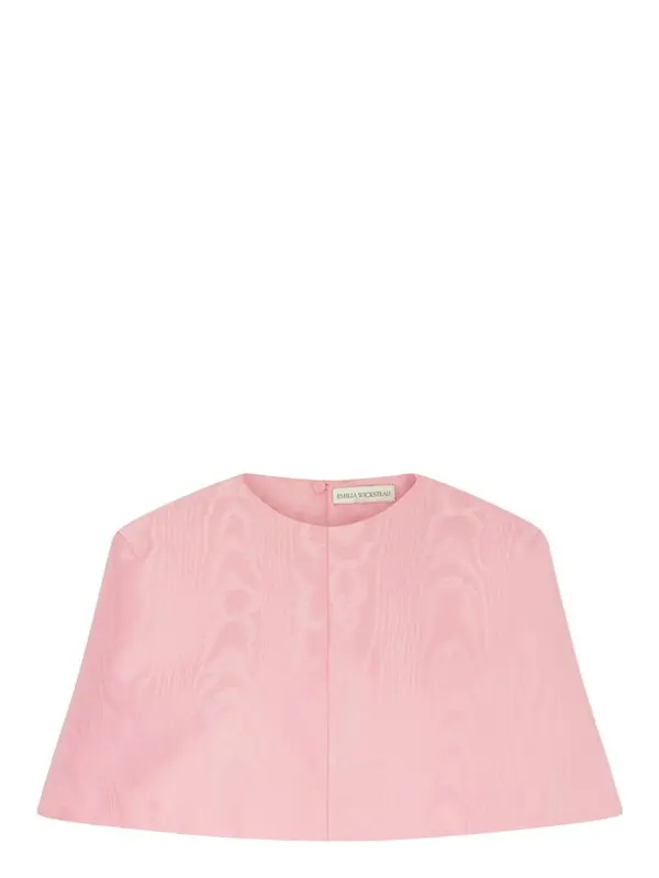 EMILIA WICKSTEAD Jacquard Cropped Cape Jacket - No