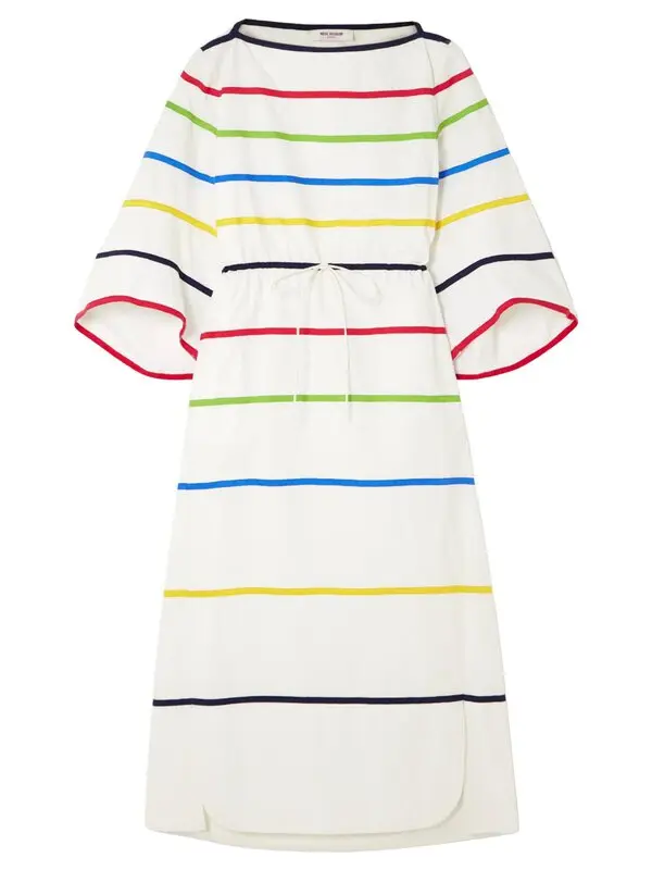 Rosie Assoulin Ribbon Grosgrain-trimmed Cotton-poplin Midi Dress - No