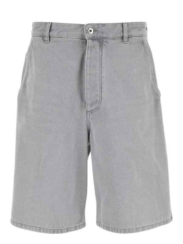 Bottega Veneta Straight Leg Bermuda Shorts - Light Gray