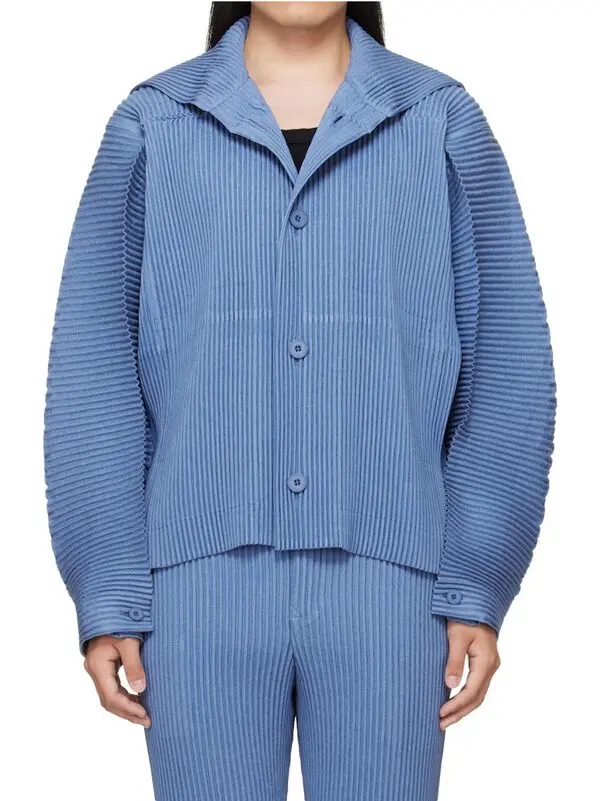 Issey Miyake Linen Like Jacket - Blue