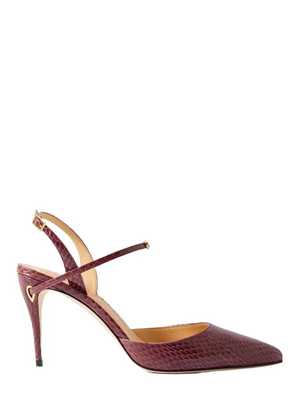 Jennifer Chamandi Vittorio 85 Elaphe Point-toe Slingback Pumps - Red