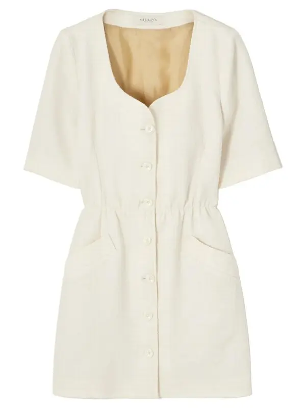 Giuliva Heritage The Vanessa Wool Bouclé-tweed Mini Dress - White
