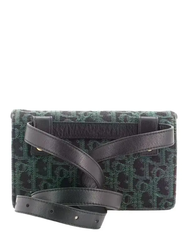 Dior Saddle Rectangular Oblique Canvas Belt Bag - Green