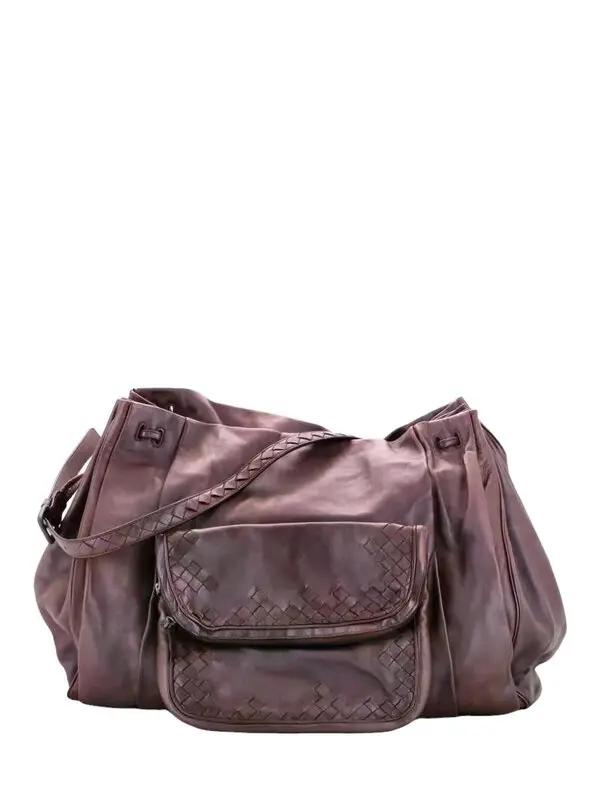 Bottega Veneta Scarabee Multi Pocket Drawstring Leather Shoulder Bag - Purple