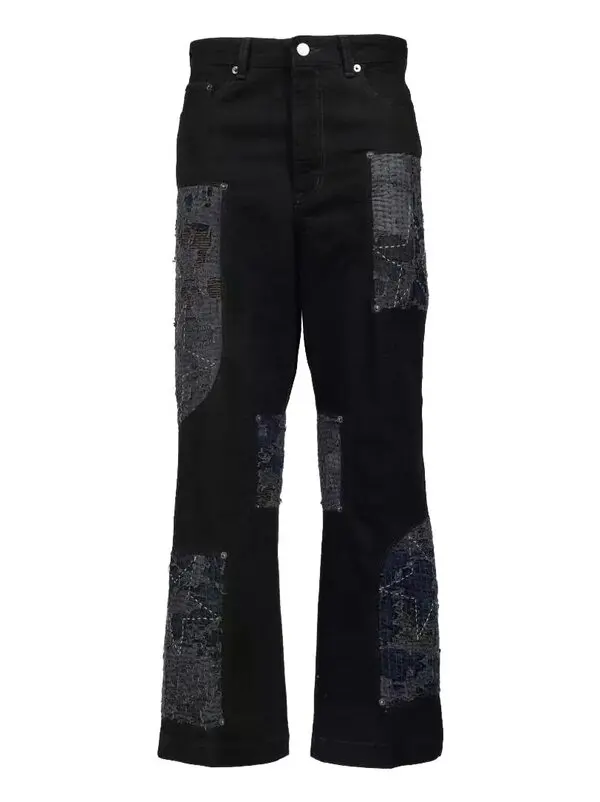DEAR BORO Patchwork Trousers - Black