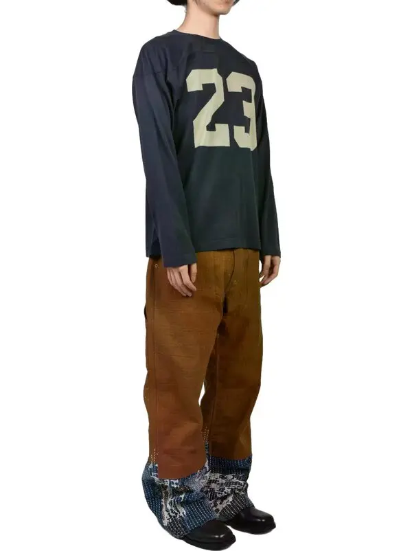 DEAR BORO Aged-effect Hockey-style T-shirt - Blue