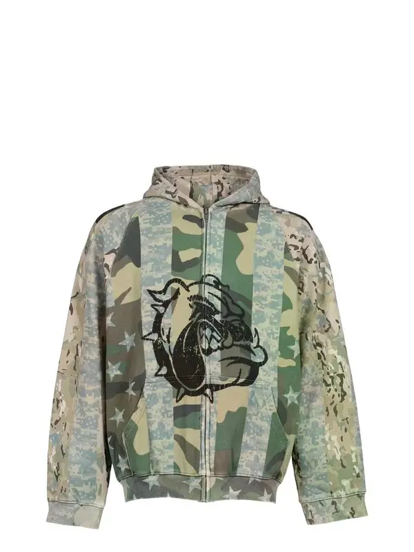 DIARY 1999 Distressed Graphic-print Hoodie - Neutrals