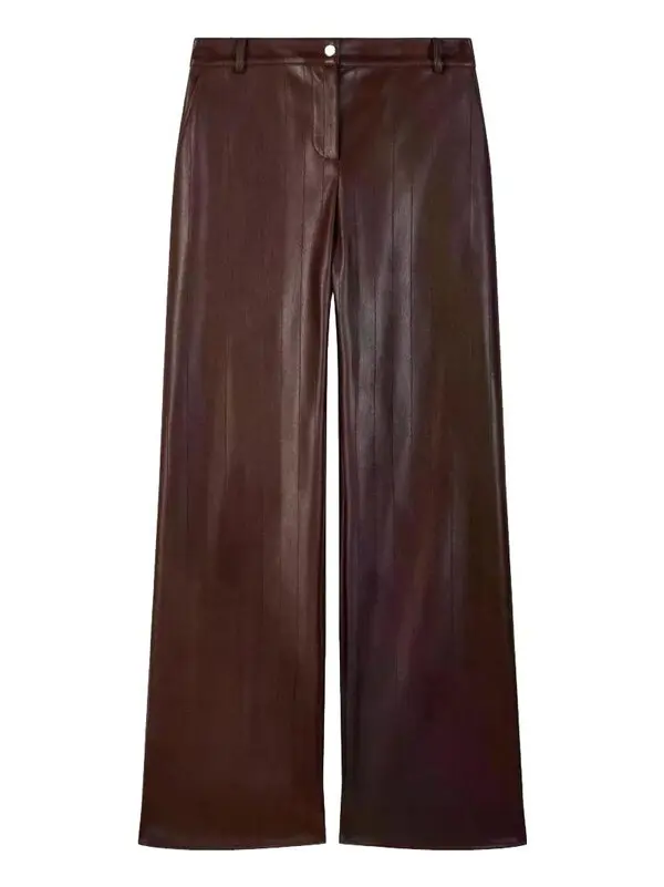 Patrizia Pepe Pinstripe-stitched Wide-leg Trousers - Brown