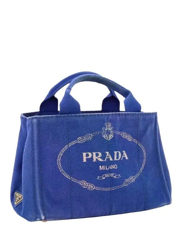 Prada Canapa Canvas Mini Tote Bag - Blue