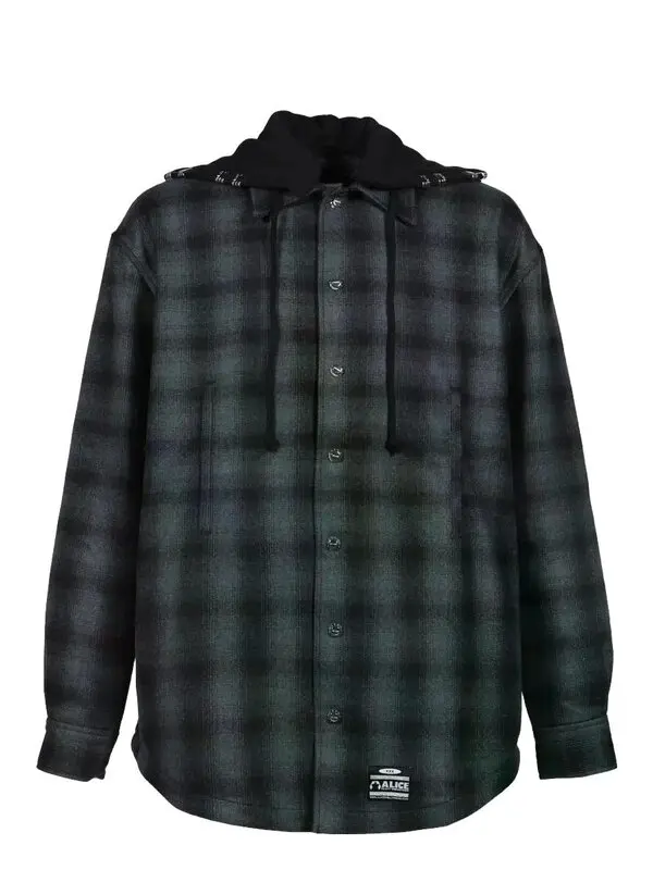 ALICE HOLLYWOOD Oversize Hooded Flannel Shirt Jacket - Grey
