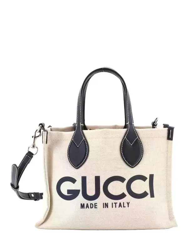 Gucci Printed Canvas Small Shoulder Bag - Blue