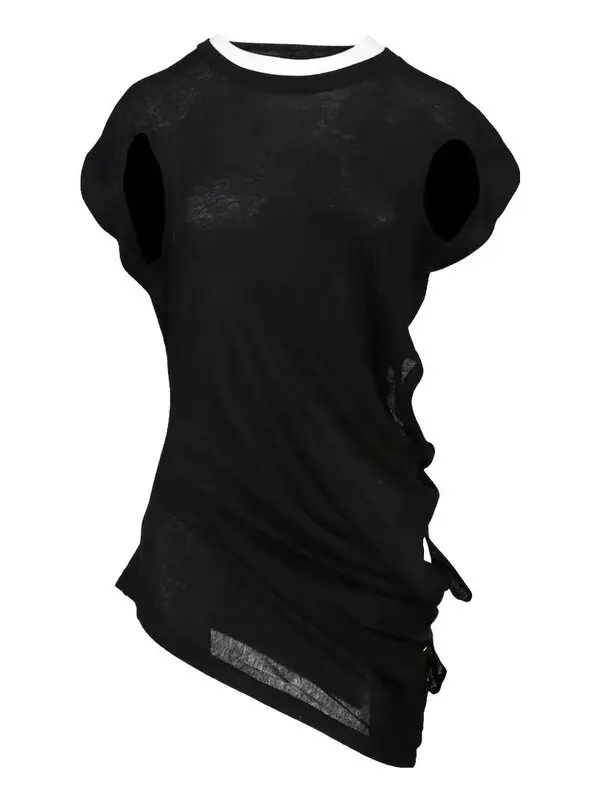 MUKCYEN Asymmetric Cutout T-shirt - Black