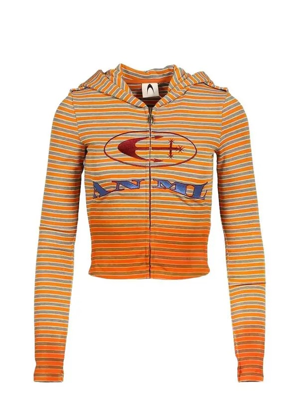 ANOMALIES DEPARTMENT Gradient Striped Zip-up Hoodie - Orange