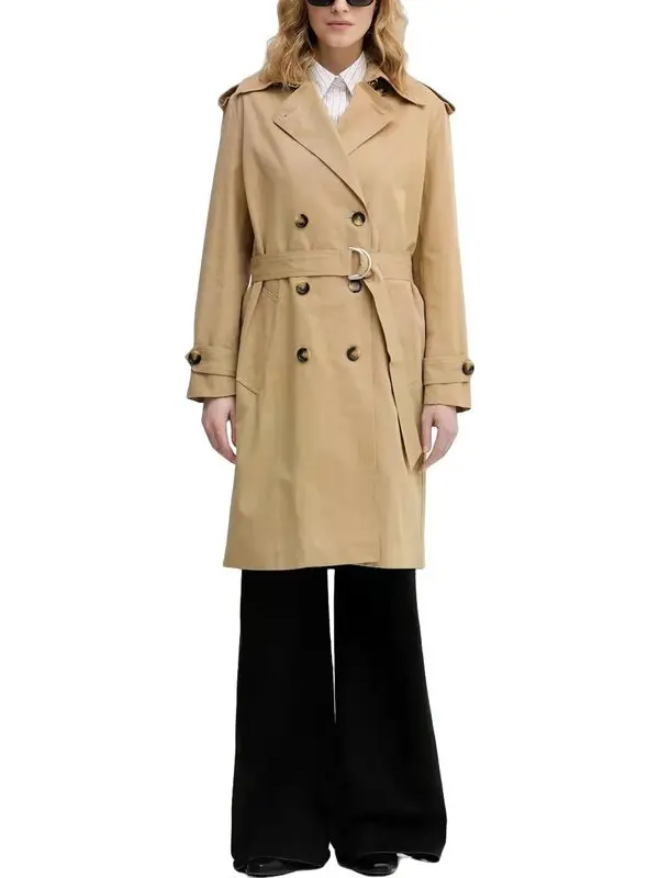 Sisley Double-breasted Belted Trench Coat - Neutrals