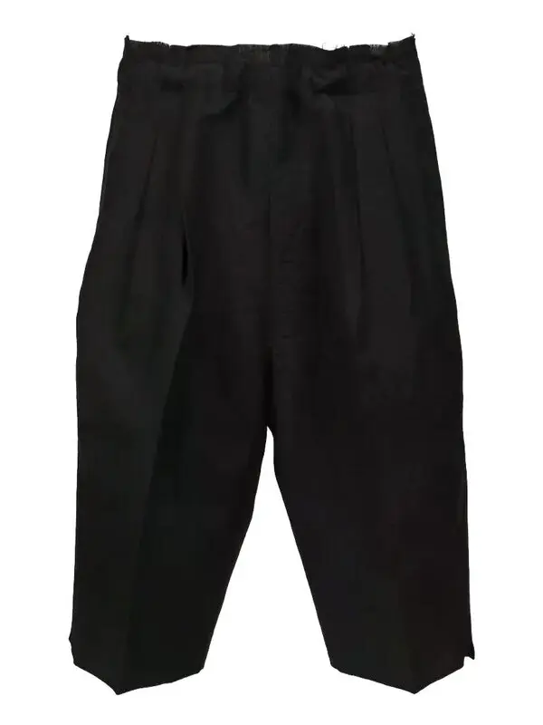 BIBLIOTHERK Raw-edge Balloon Shorts - Black