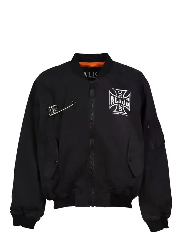 N.HOOLYWOOD Reversible Logo-print Bomber Jacket - Black