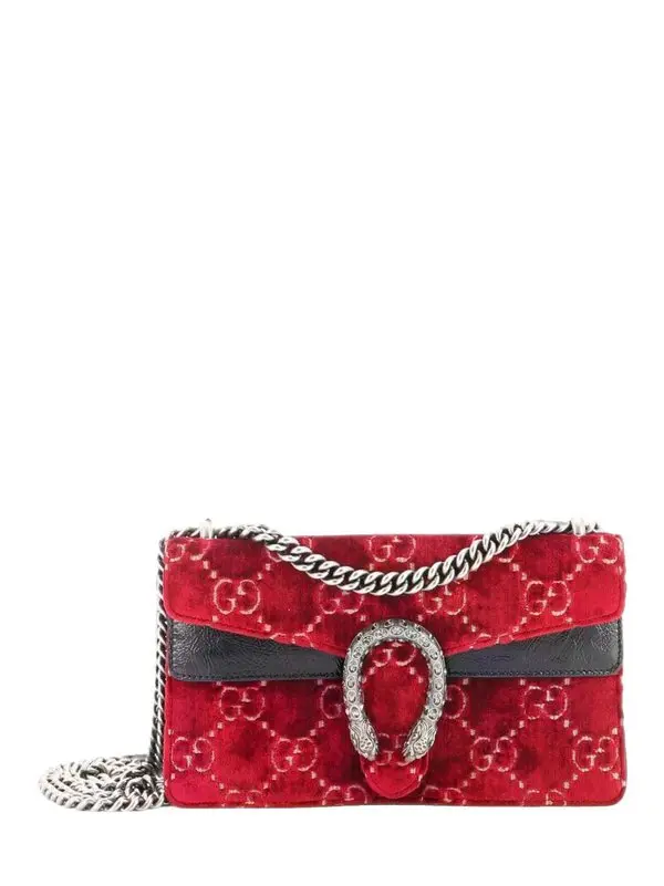 Gucci Dionysus Bag Gg Velvet Mini Shoulder Bag - Red