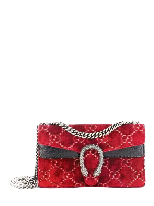Gucci Dionysus Bag Gg Velvet Mini Shoulder Bag - Red