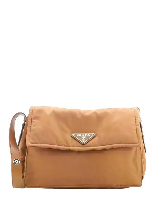 Prada Padded Flap Re-nylon Crossbody Bag - Brown