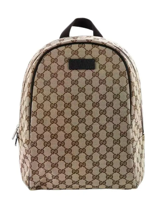 Gucci Zip Around Travel Gg Canvas Backpack - Brown