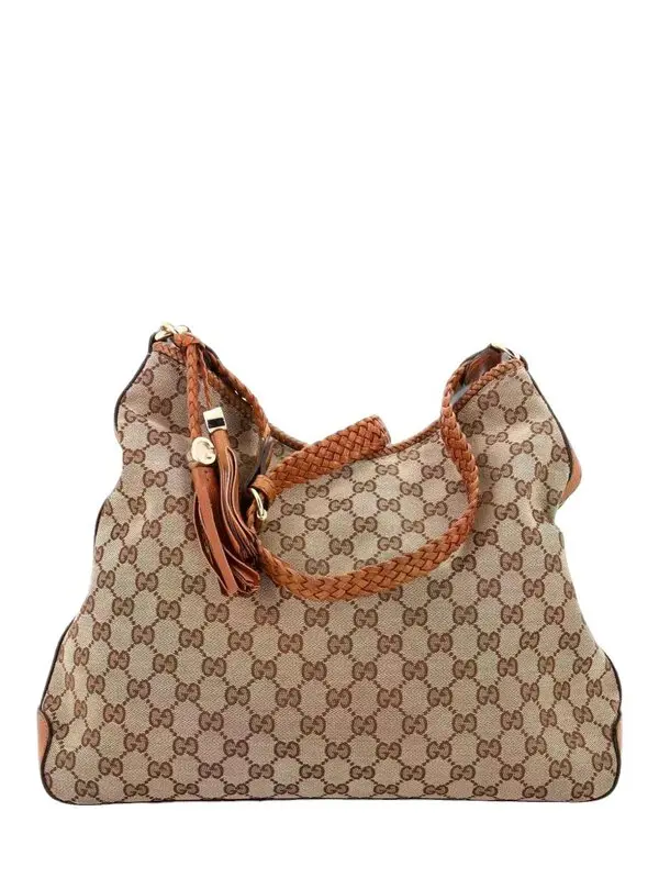 Gucci Marrakech Gg Canvas Medium Hobo Bag - Brown